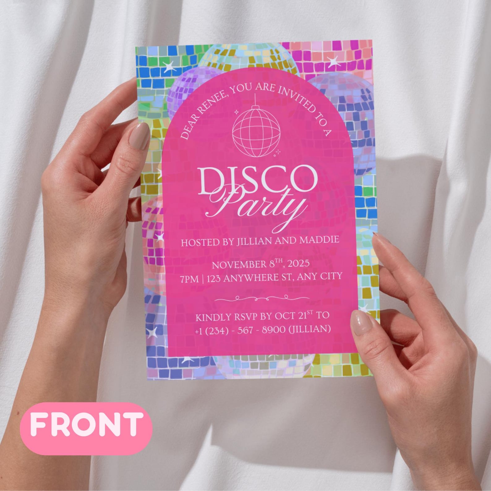 Retro Disco Party Invitation: 70s Theme, Editable Canva Template ...