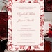 Red Floral Wedding Invitation Template: Elegant Vintage Design (5x7 ...