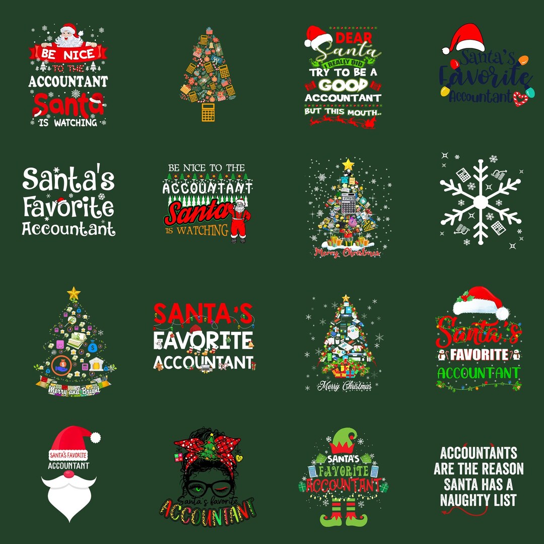 16 Christmas Accountant Designs PNG, Santa's Favorite Accountant Png ...