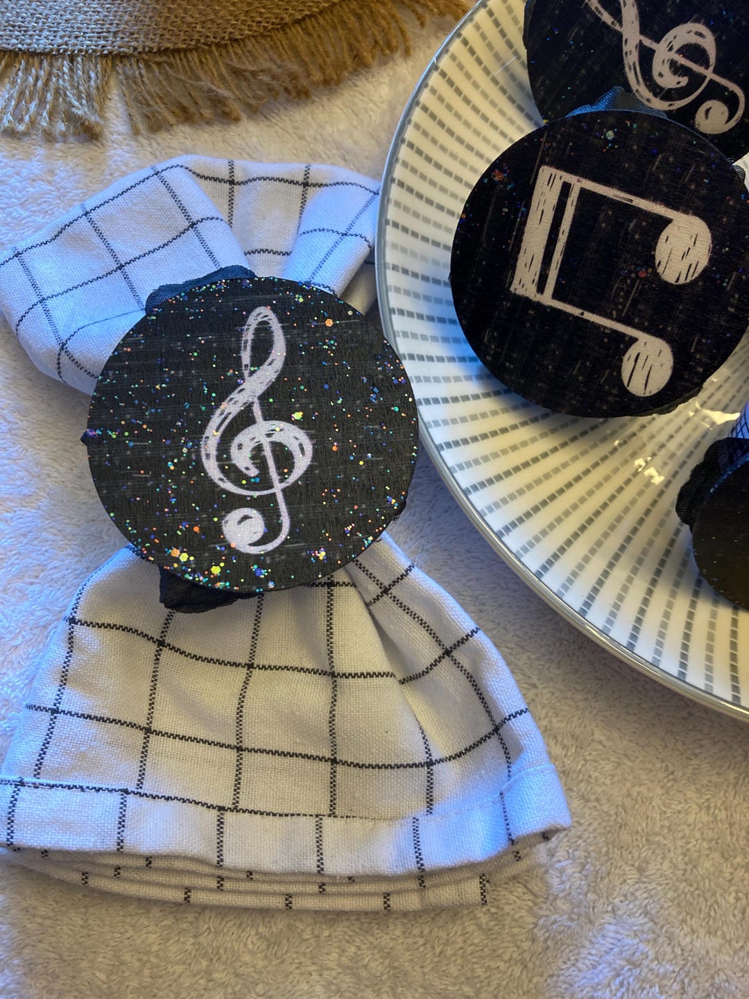 Musical Notes Napkin Rings - Set of 12 - FREE SHIPPING - Etsy