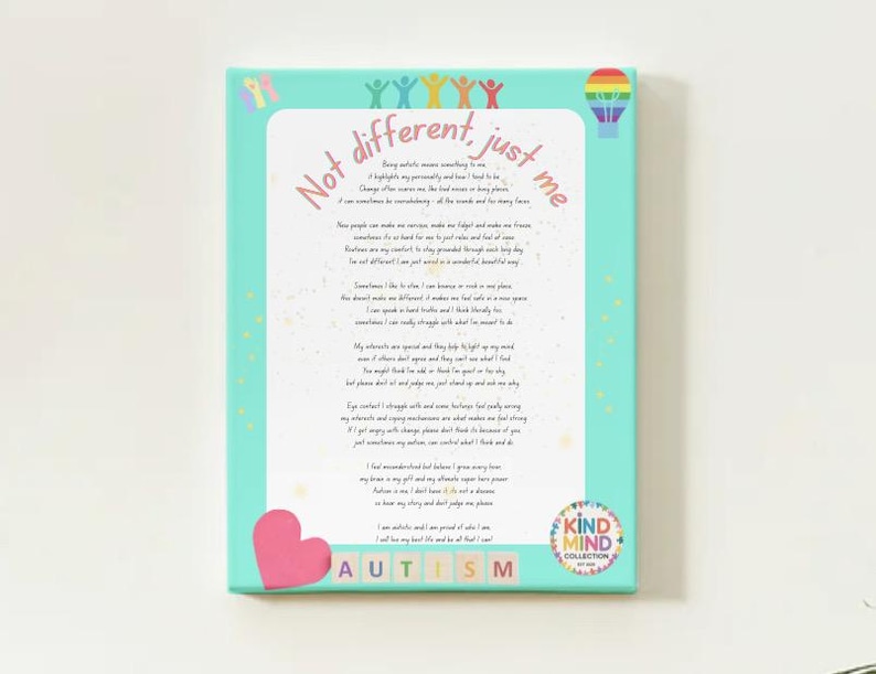 Autism Poem: Empowering and Honest Digital Wall Art. A Poem Celebrating ...