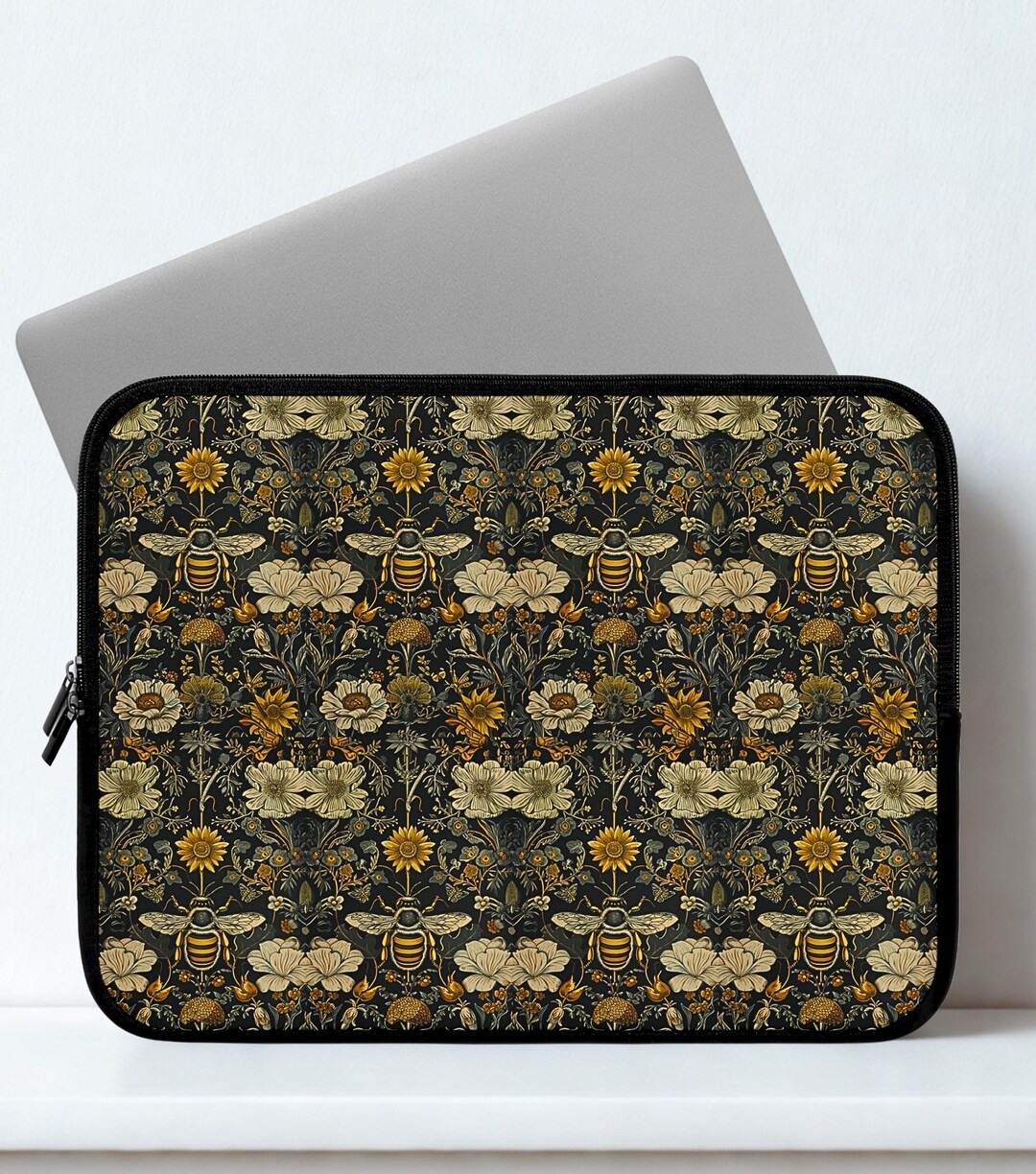 Vintage Laptop Sleeve, Dark Cottagecore, Floral Desk Bag, Botanical ...