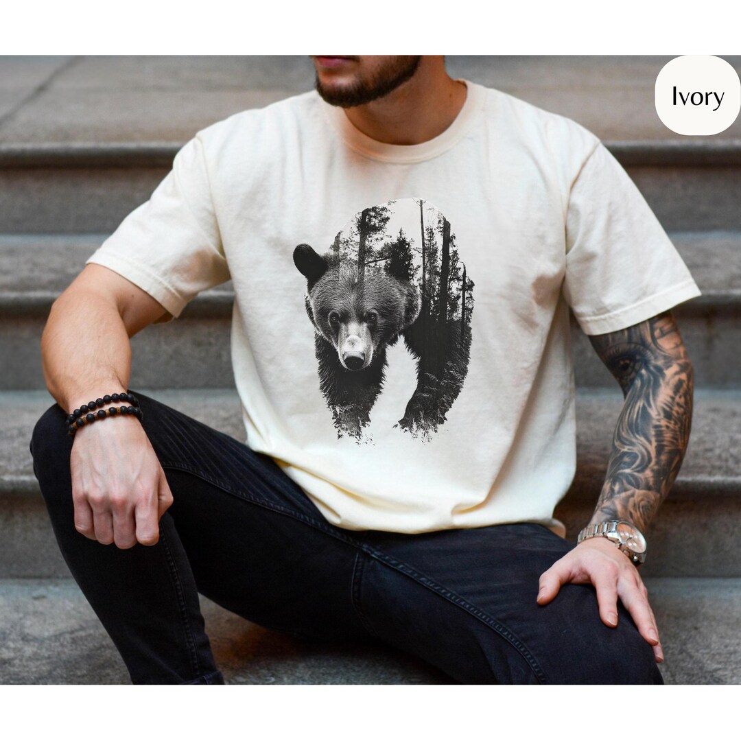 Bear Shirt, Bear Gifts, Comfort Colors, Animal Tee, Wildlife Fans ...