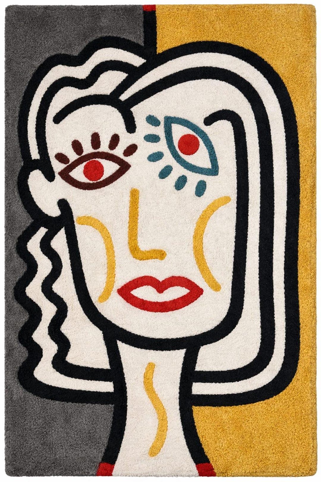 Abstract Face Tufted Rug, Modern Art Portrait Carpet - Etsy