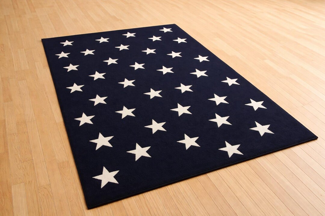 Navy Star Area Rug – Modern Minimalist Kids Room Carpet - Etsy