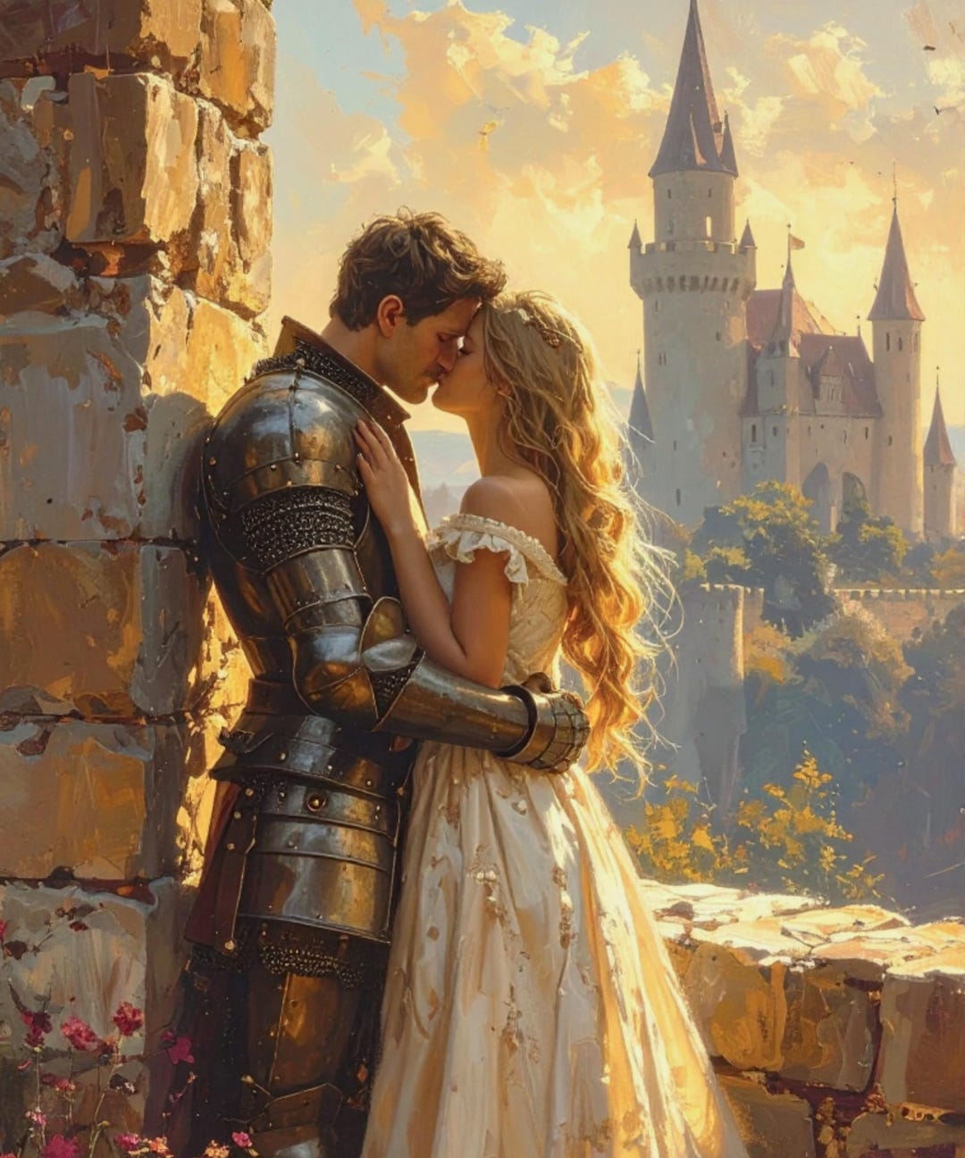 A Knight’s Kiss|medieval Castle Romance Art Print| Pre-raphaelite Art ...