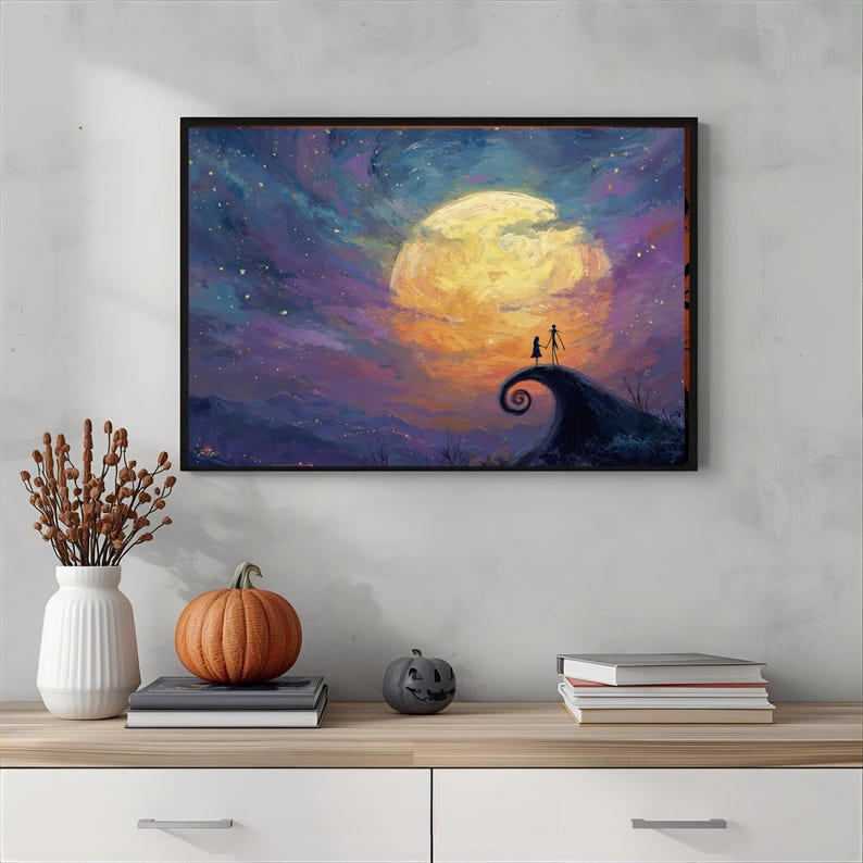 Gothic Skeleton Couple Wall Art | Romantic Dark Fantasy Decor ...