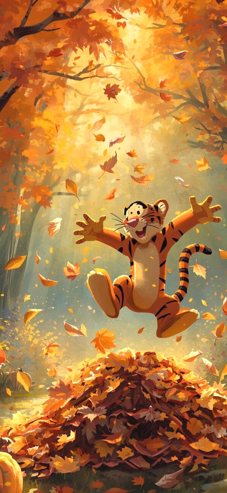 Winnie the Pooh Autumn Wallpapers | 7 Cozy Fall Phone Backgrounds | Hundred Acre Wood Digital ...