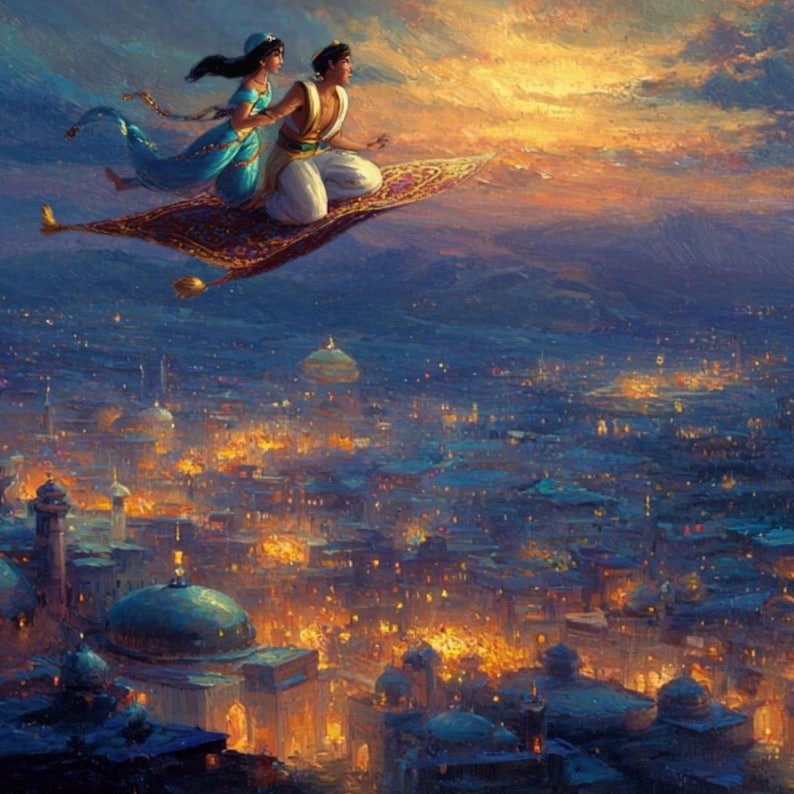Magic Carpet Fairytale Wall Art – Enchanted Storybook Nursery Decor ...