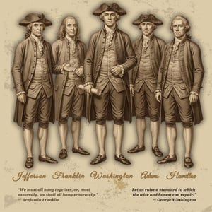 Founding Fathers Art Print – Vintage American History Portrait - Etsy