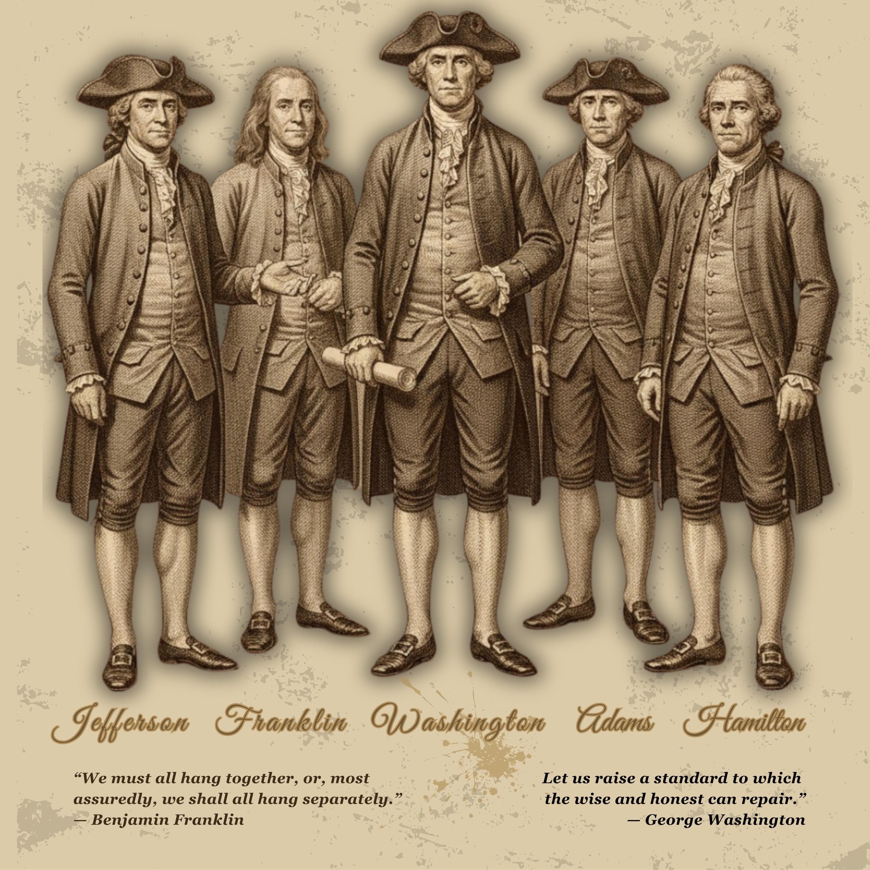 Founding Fathers Art Print – Vintage American History Portrait - Etsy