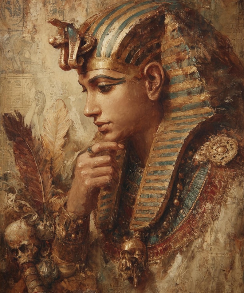 The Boy King – Ancient Egyptian Pharaoh Portrait | Tutankhamun-inspired ...