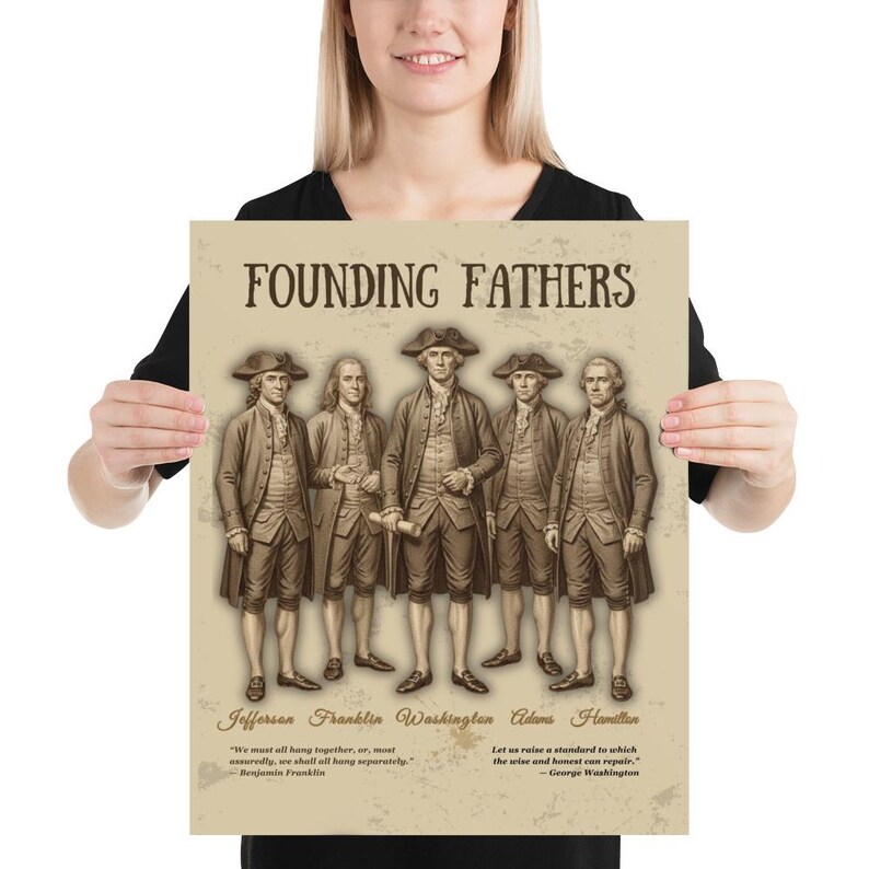 Founding Fathers Art Print – Vintage American History Portrait - Etsy