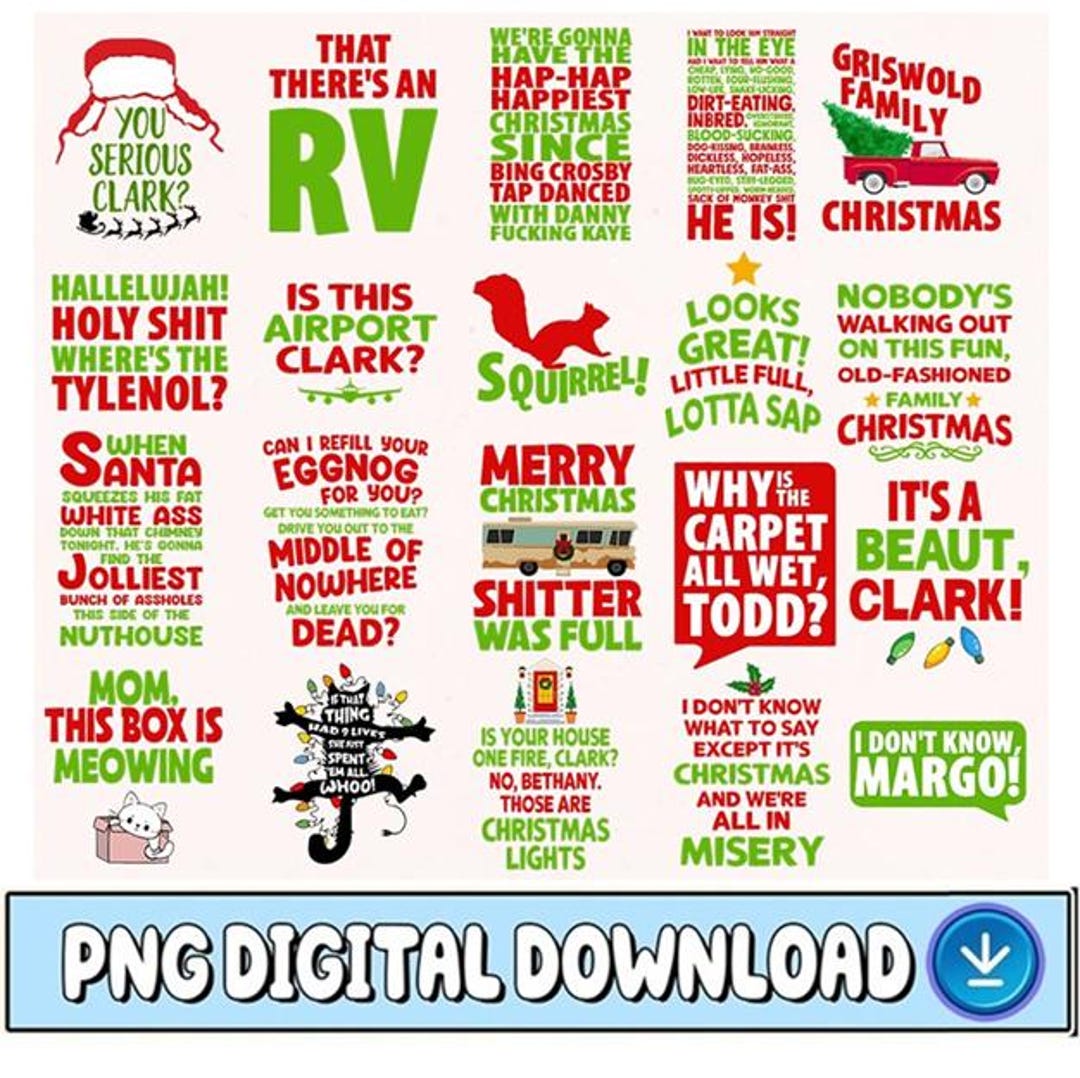 Merry Clarkmas PNG Bundle, National Lampoon's Christmas Vacation, Clark ...