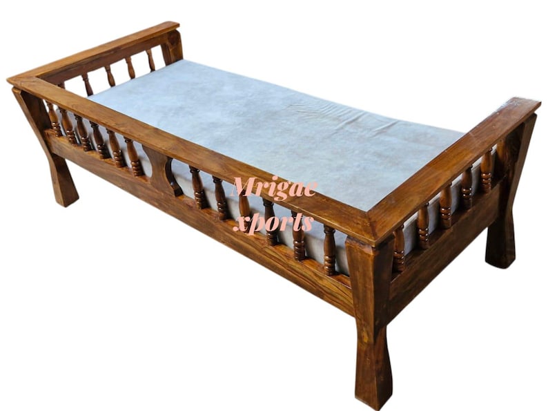 Indian Teak Wood Daybed: South Indian Style Diwan - Etsy