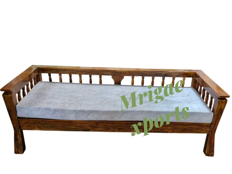 Indian Teak Wood Daybed: South Indian Style Diwan - Etsy