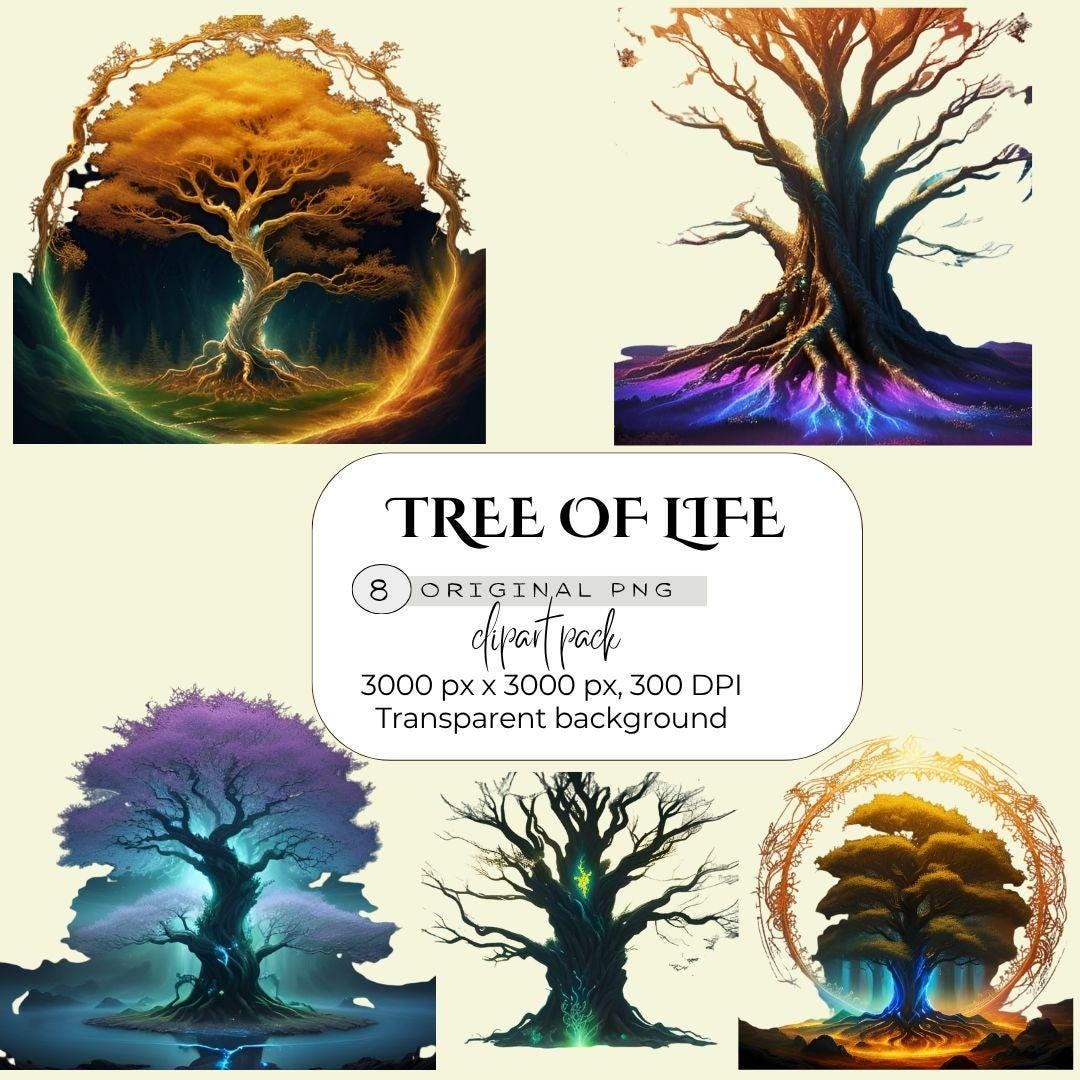 Tree of Life Boho Tree Clipart Tree of Life Printable Digital Download ...