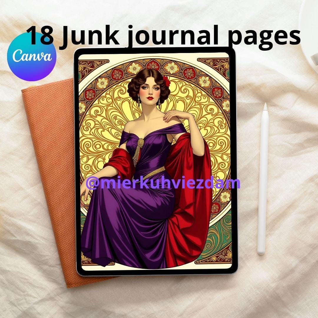 Vintage Diva Collage Sheets: Retro Women Printable Junk Journal Pages ...