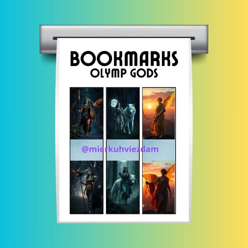 Greek Mythology Bookmarks: Olympian Gods Set (digital Download) - Etsy