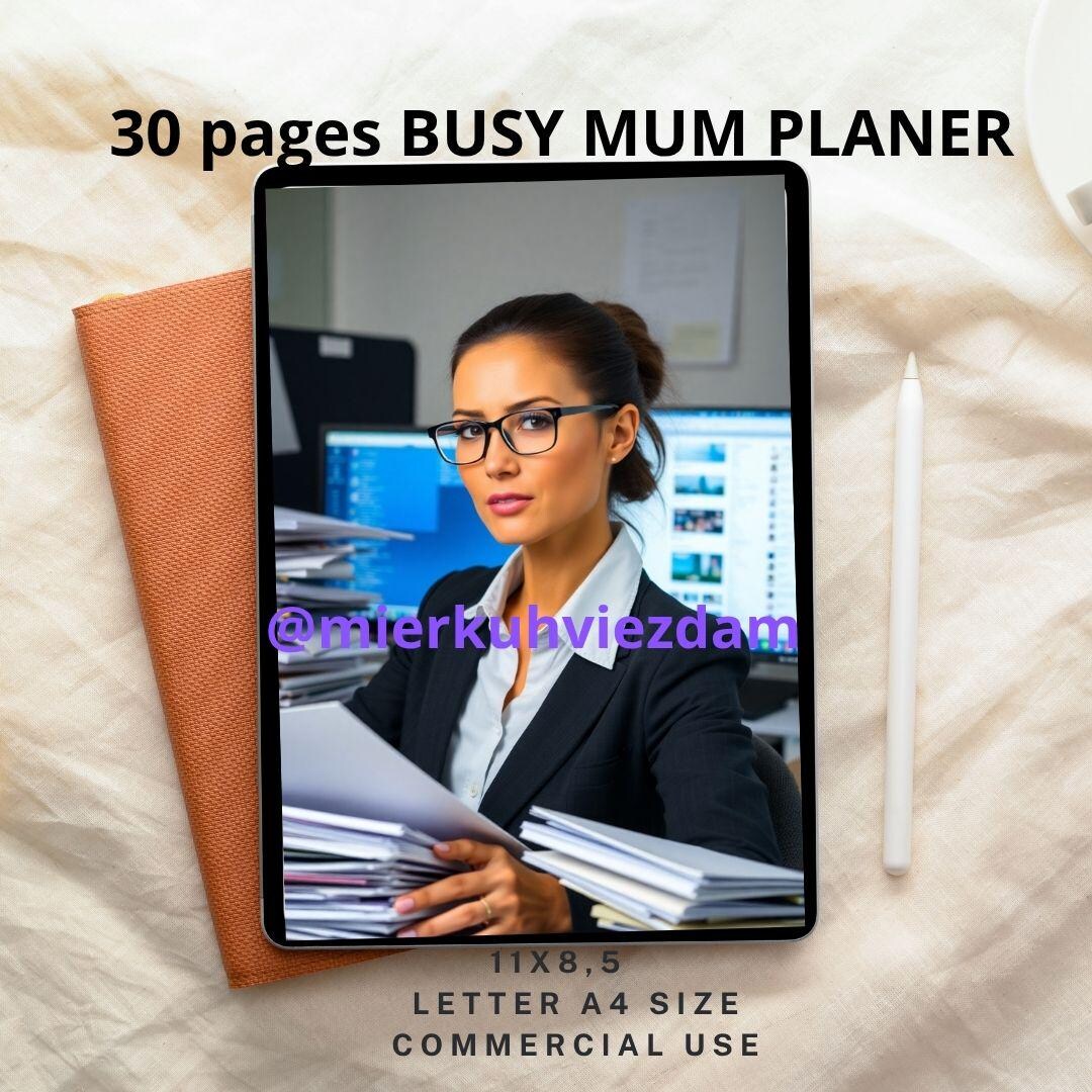 Busy Mum Digital Planner: Editable Canva PDF, 30-page Undated A4/letter ...