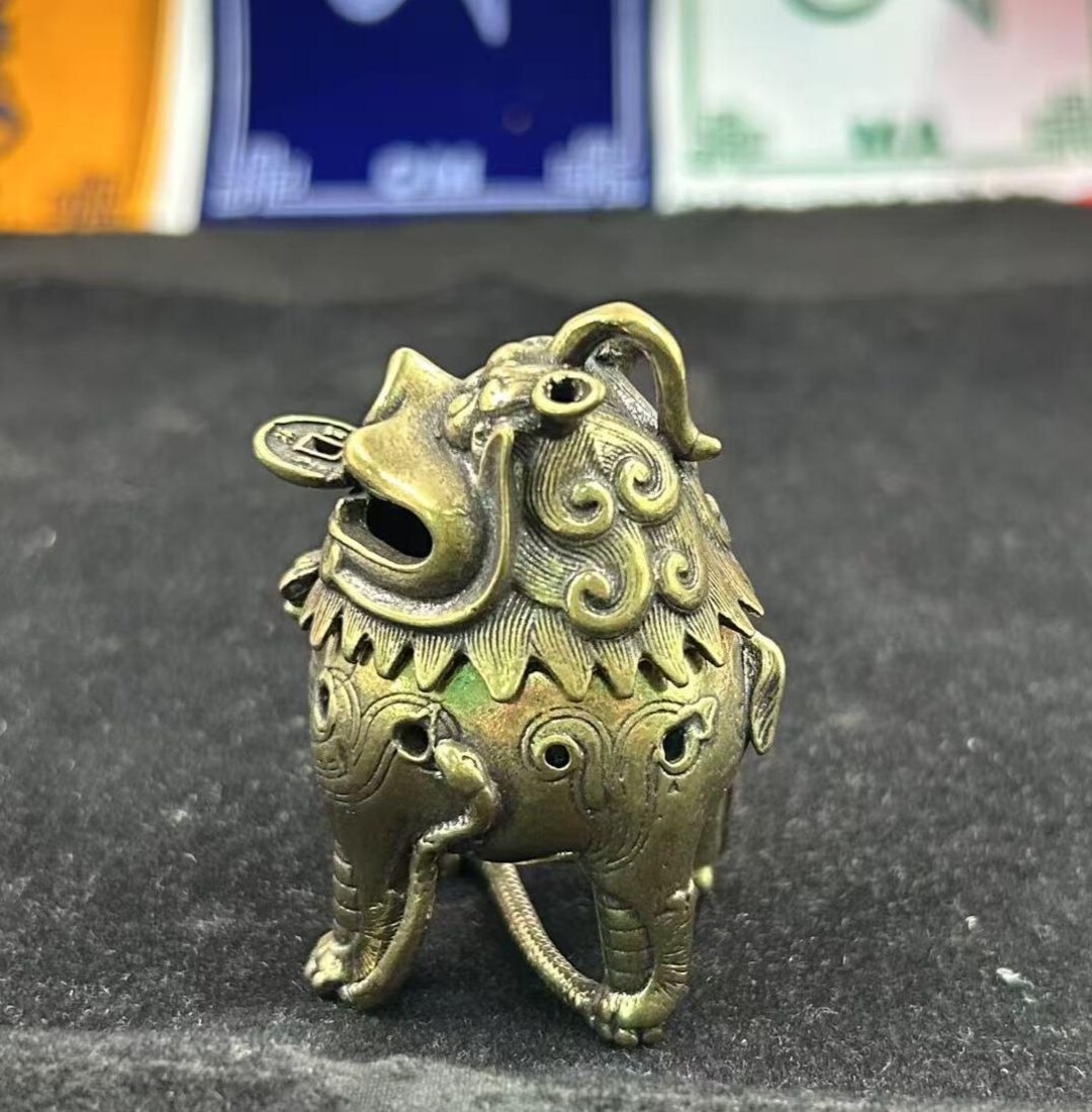 Copper Foo Dog Incense Burner, Feng Shui Lion Figurine - Etsy