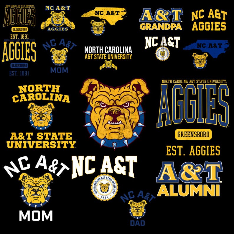 HBCU Pride North Carolina A&T University Png Bundle Pack of 82 NCAT Png ...