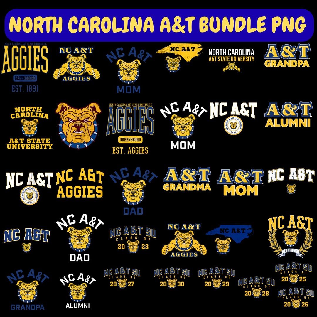 HBCU Pride North Carolina A&T University Png Bundle Pack of 82 NCAT Png ...
