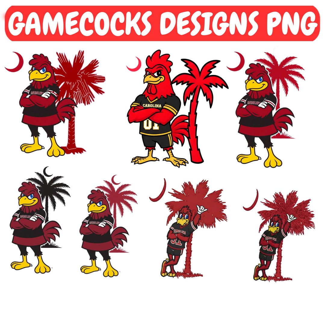 Cute Gamecocks Chicken Mascot Png Bundle, College Football, South ...