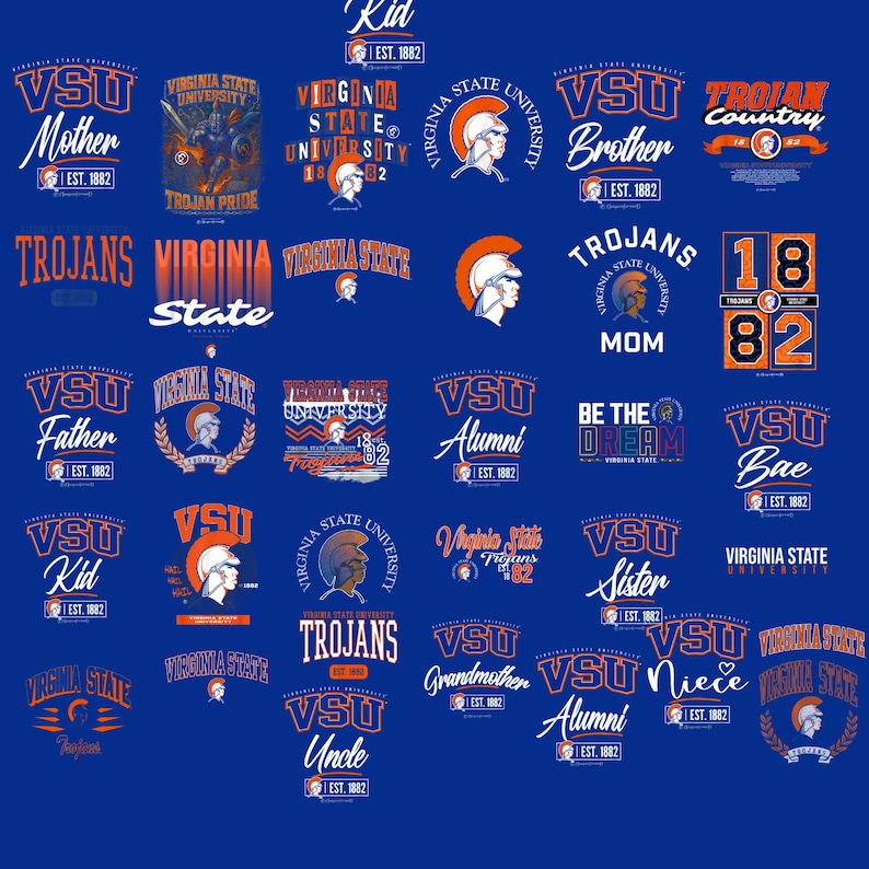 Virginia State University Digital Png Bundle Pack of 36 VSU Png Print ...
