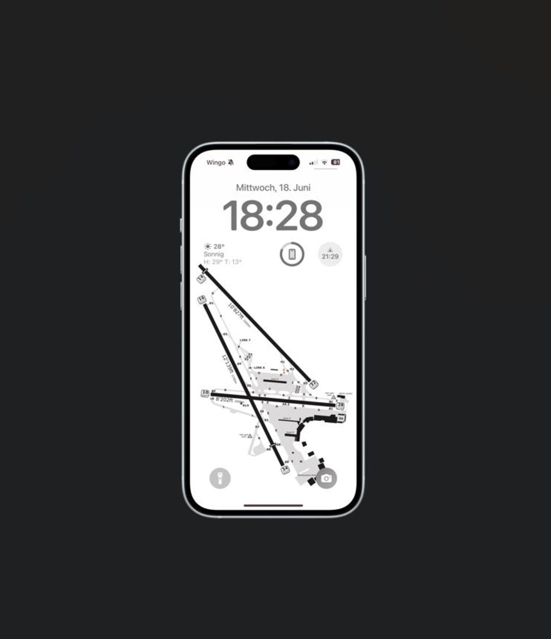 Zurich Airport Ground Chart Wallpaper – Minimalist iPhone Aviation ...