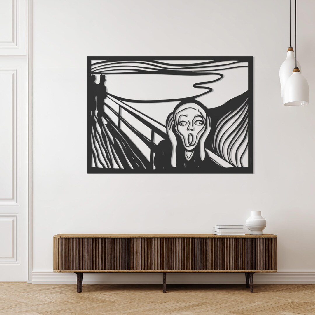 The Scream Metal Wall Art, Edvard Munch Inspired Metal Cutout, Modern ...