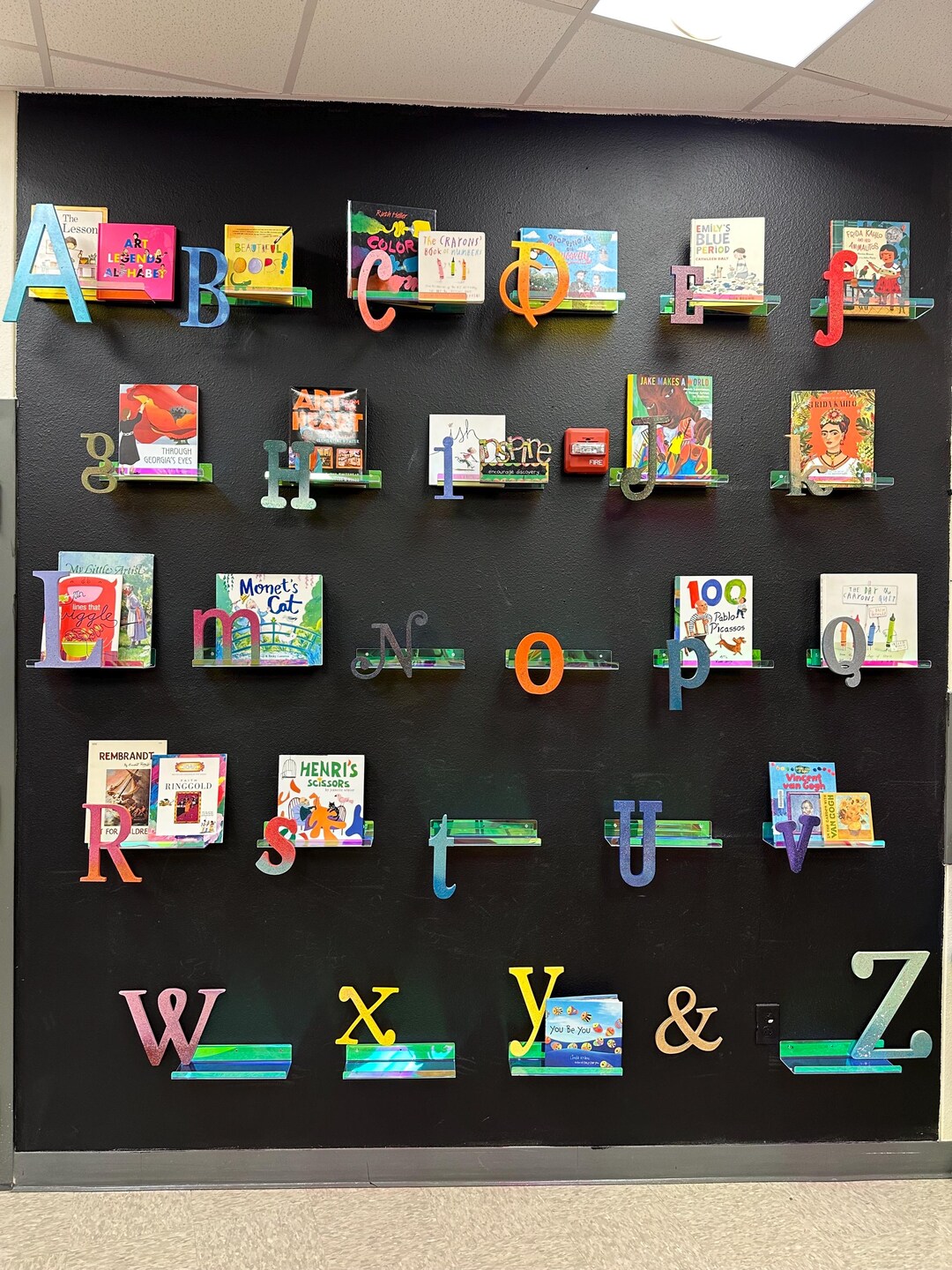 JEZ4U Alphabet Wall of Wood Letters With Acrylic Shelf as Shown, Word ...