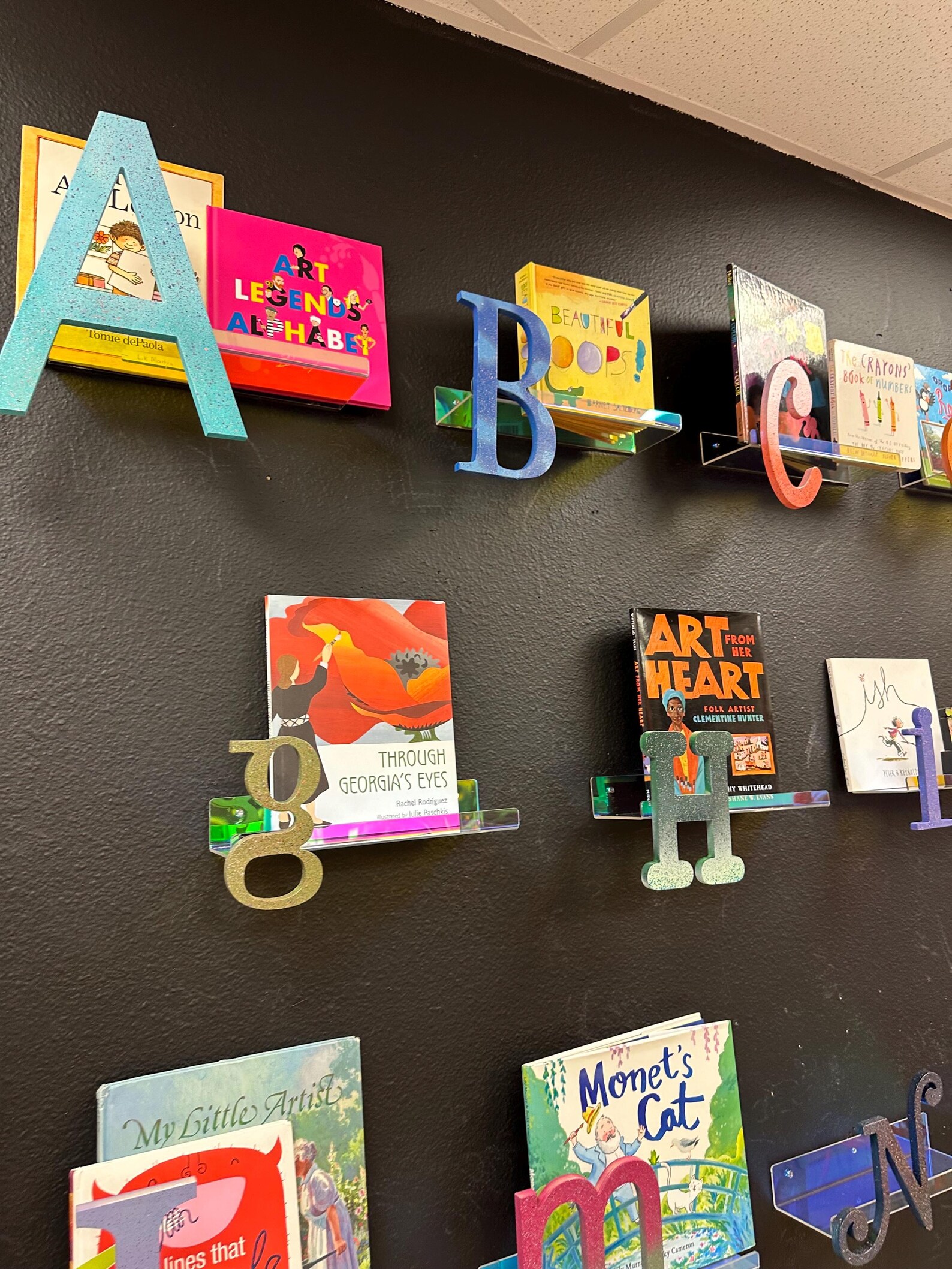 JEZ4U Alphabet Wall of Wood Letters With Acrylic Shelf as Shown, Word ...