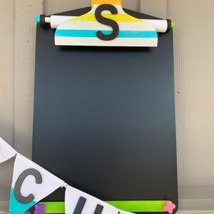 Jumbo Wall Easel Clipboard With Paper Roll & Chalkboard Surface When ...
