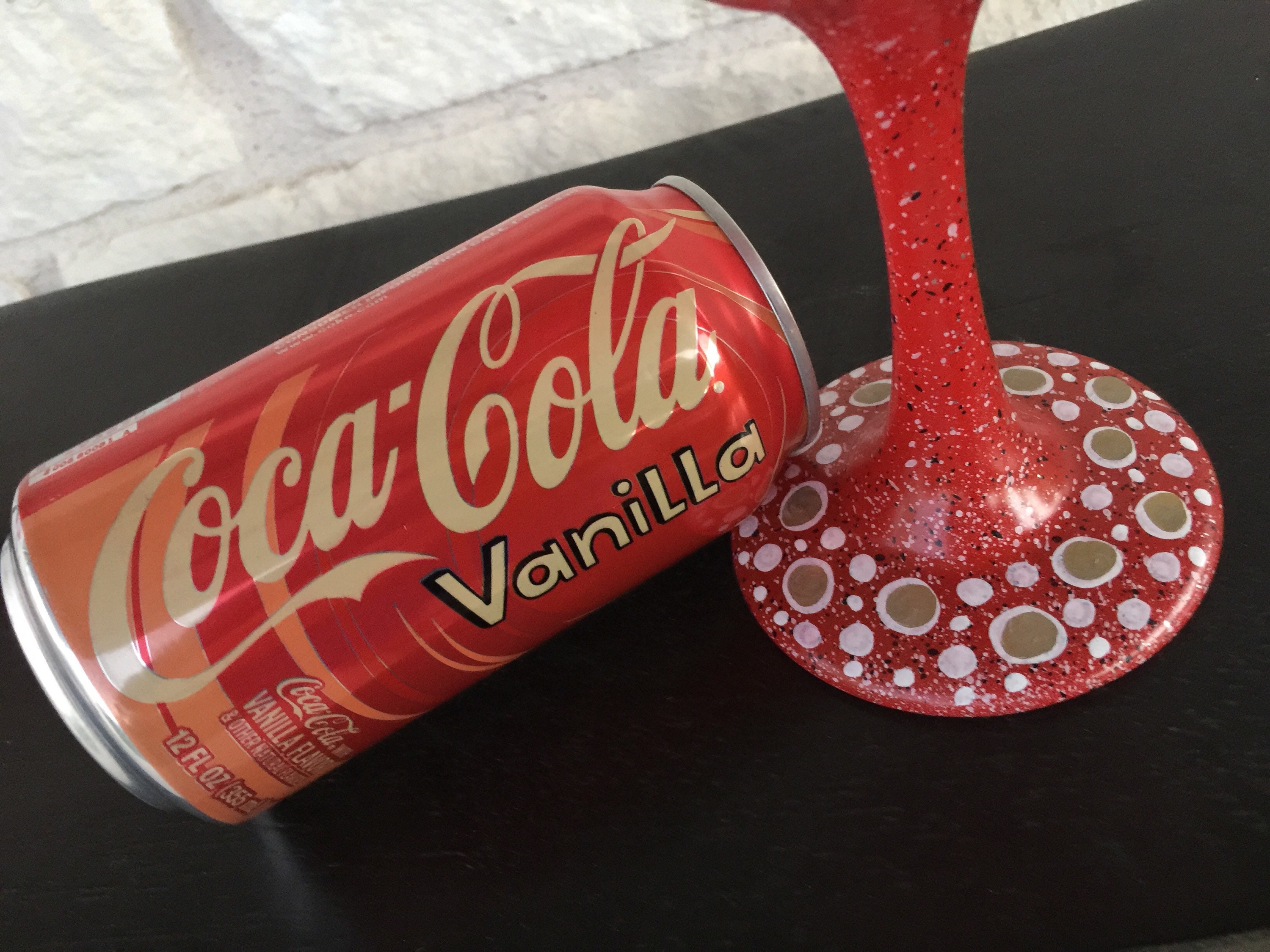 Coca Cola vanilla Wine Glass custom painted to look like a can | Etsy