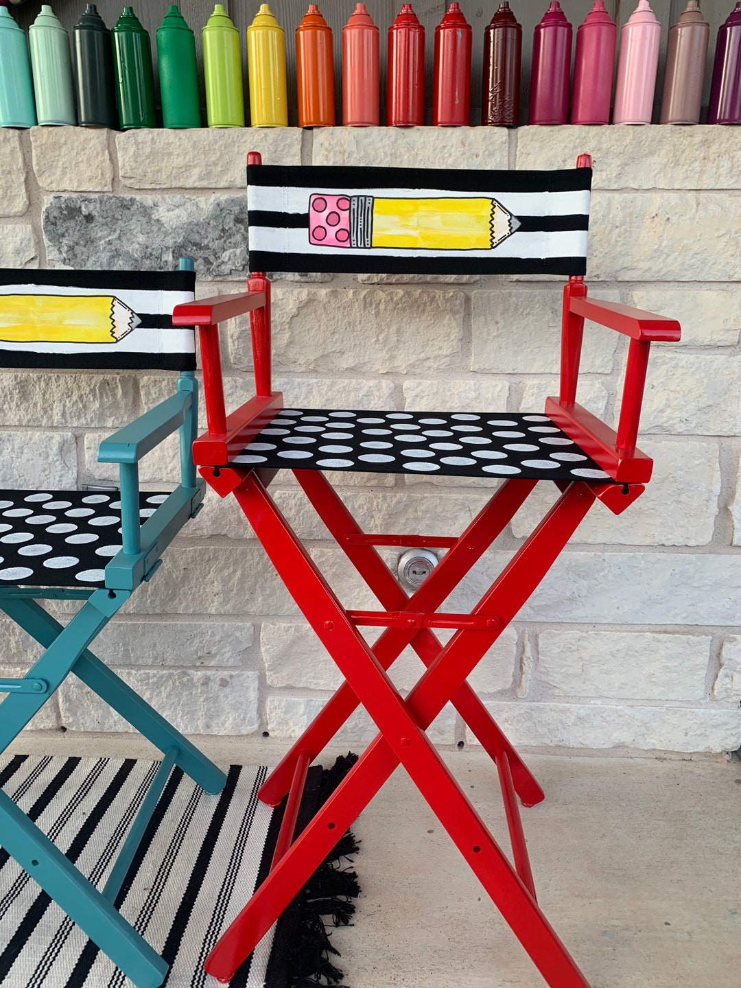 30” Teacher Director’s Chair! RED Teacher Director Chair With Clipboard ...