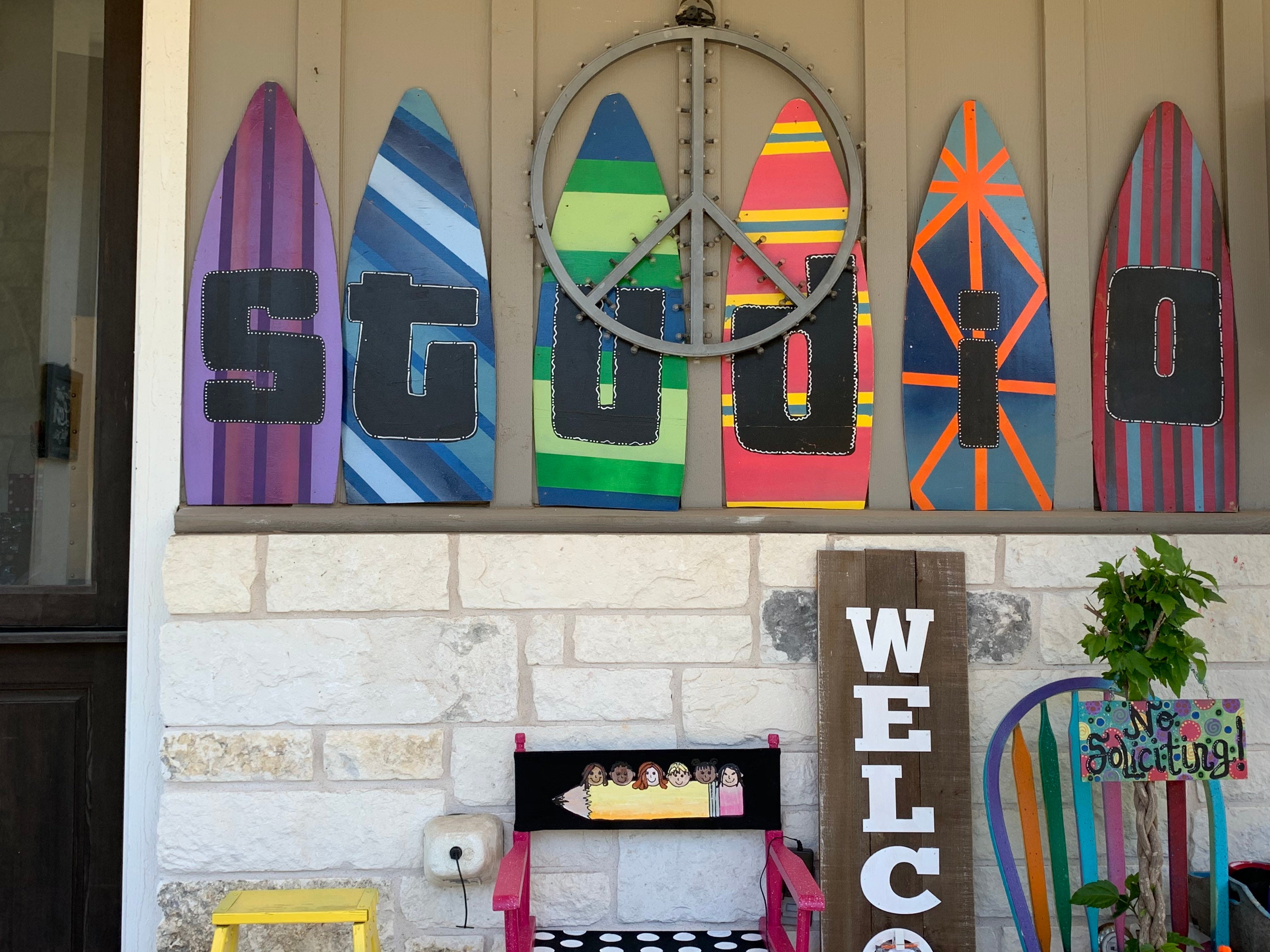 Surfboard signs STUDIO custom order with your family name | Etsy