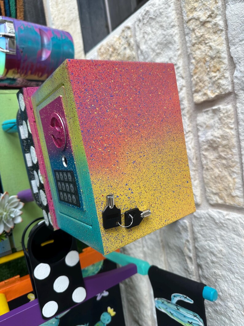 Cool Teacher Hand Painted Treasure Box Lock Box With 2 Keys and a ...