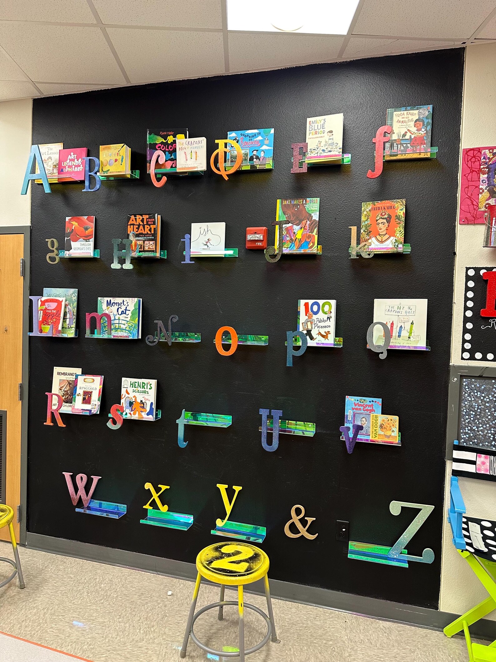 JEZ4U Alphabet Wall of Wood Letters With Acrylic Shelf as Shown, Word ...