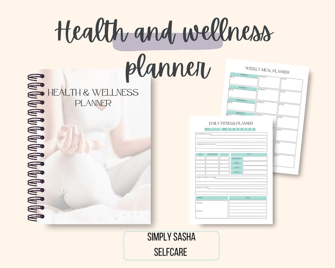 Health & Wellness Planner | Printable Digital Self-care Wellness ...