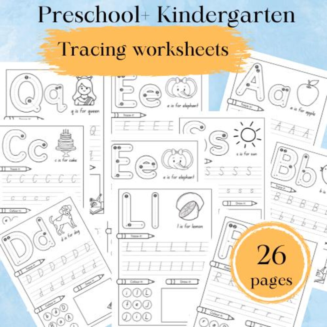 Preschool Pre-k + Kindergarten Learning Bundle | 26 Pages | Printable ...