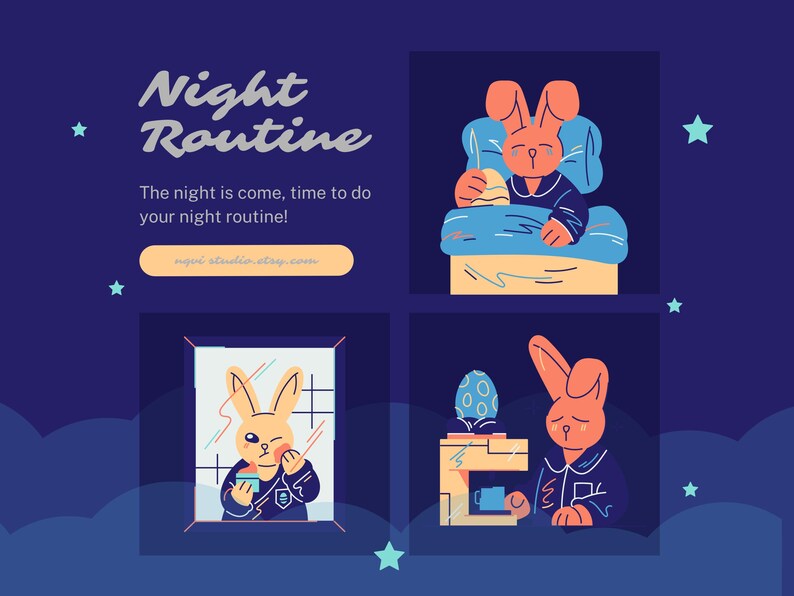 Editable Night Routine Planner | Digital Download Self Care Checklist ...