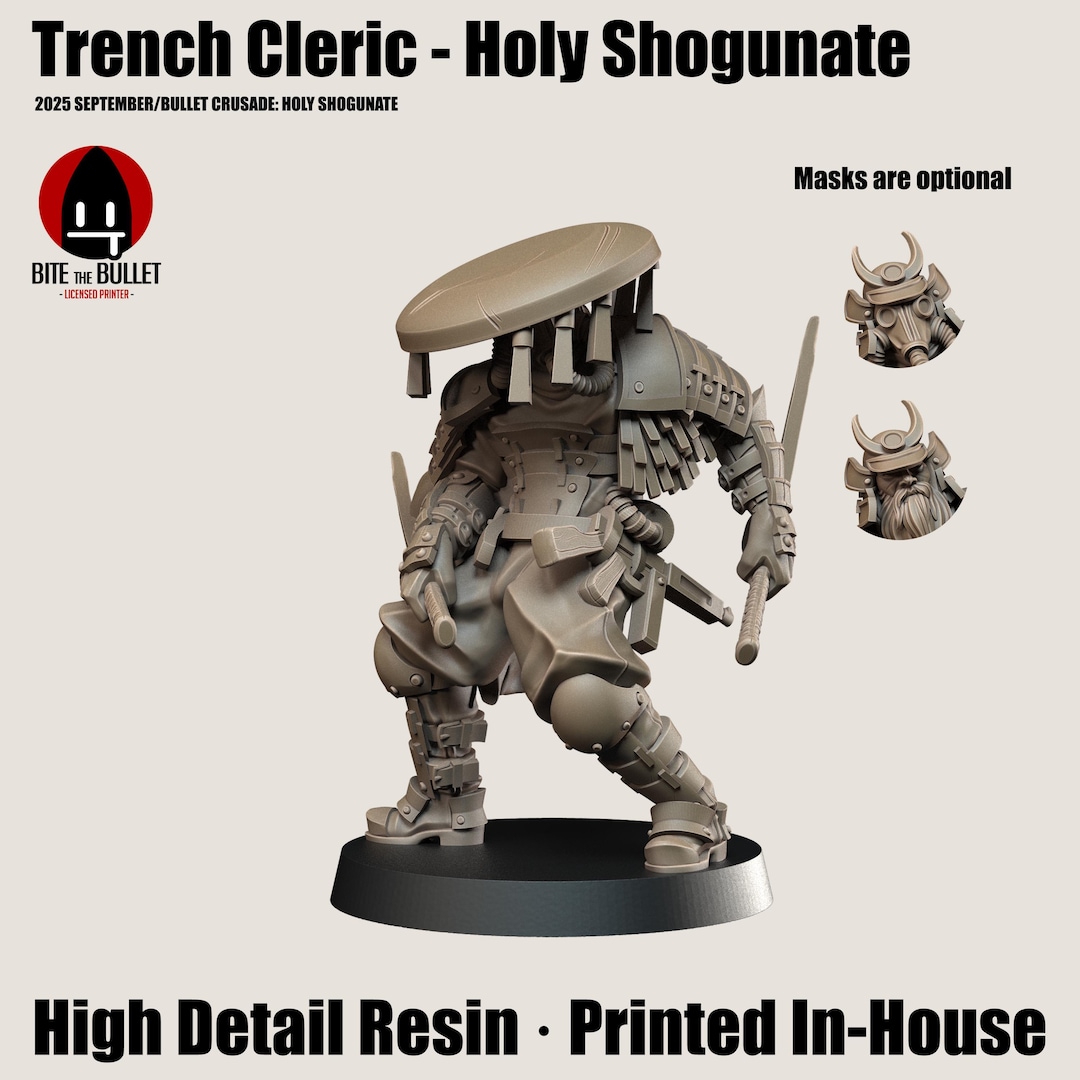 Trench Cleric Miniature – TTRPG Holy Warrior for Trench Crusade ...