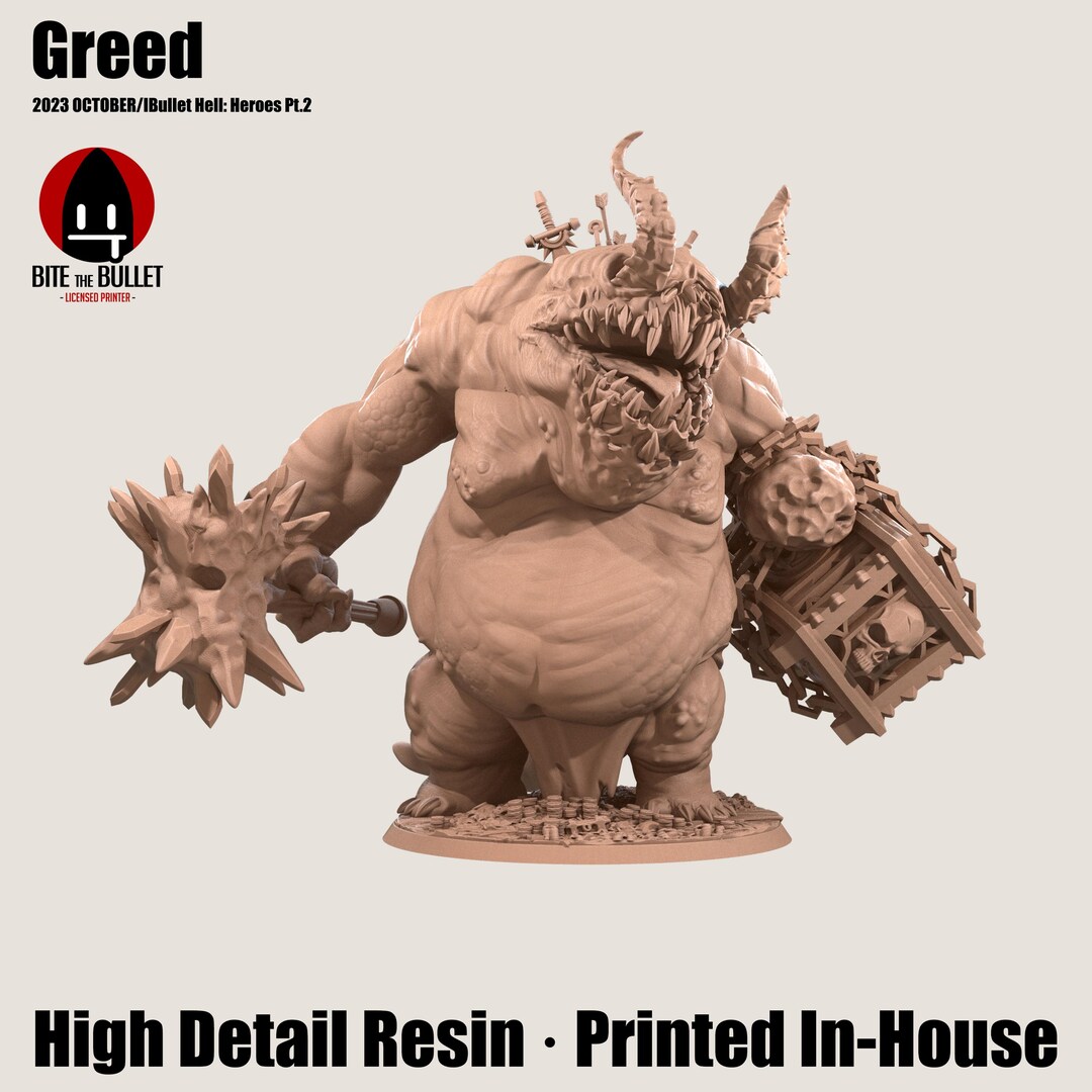 Greed Demon Miniature - Dnd Monster Boss for TTRPG & Wargaming - Resin ...