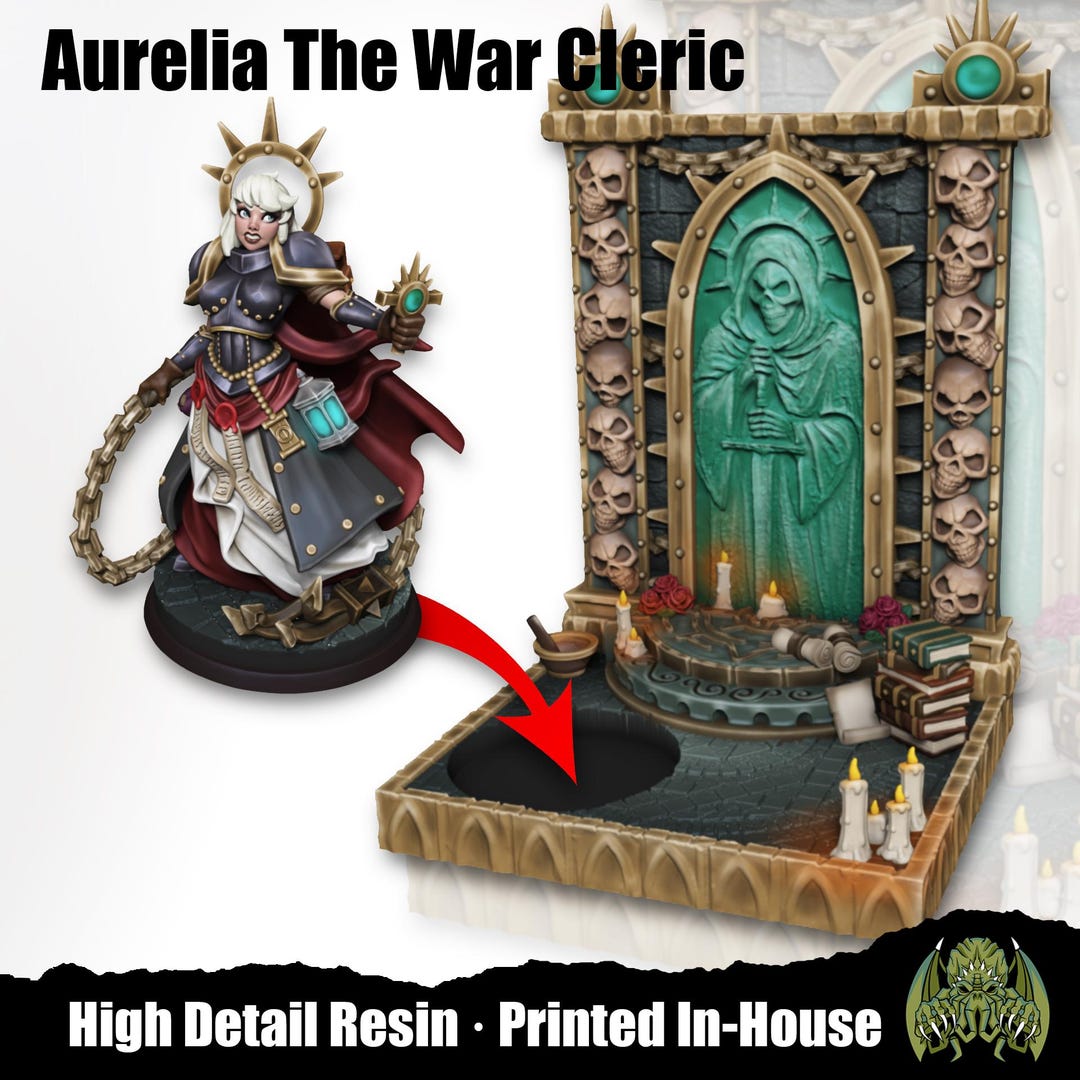 Aurelia the War Cleric Miniature - Character for TTRPG & Wargaming ...