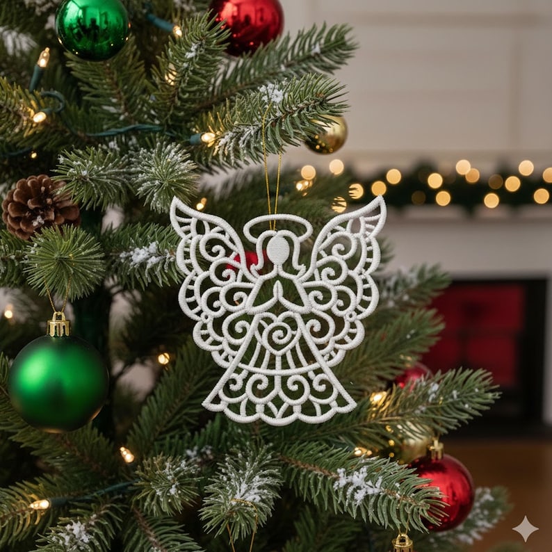 FSL Angel Christmas Embroidery Lace Machine Embroidery Designs PES ...