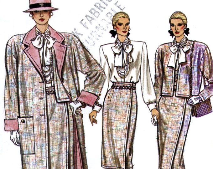 Vogue 9689 Sewing Pattern for Misses' Coat, Jacket, Skirt and Blouse ...