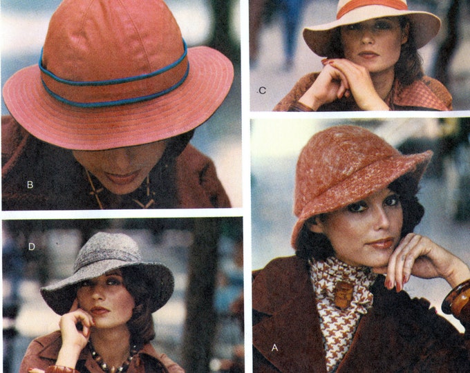 Vogue 8836 Vintage 70s Sewing Pattern for Misses' Brim Hat - Uncut ...