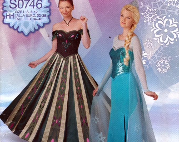 Simplicity S0746 Sewing Pattern for Misses' Disney Frozen Anna Elsa ...