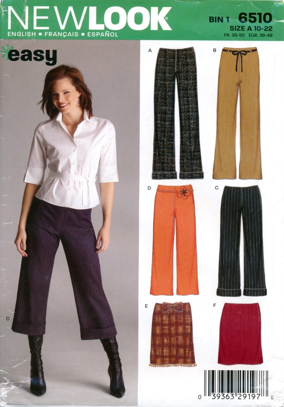 New Look 6510 Sewing Pattern for Misses' Pants and Skirt | Etsy